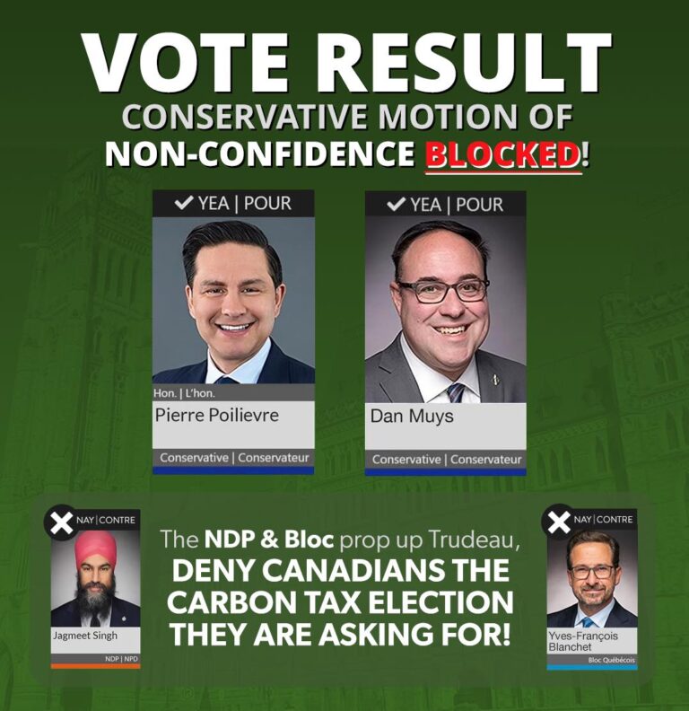 VOTE RESULT: CONSERVATIVE MOTION OF NON-CONFIDENCE BLOCKED! – Dan Muys